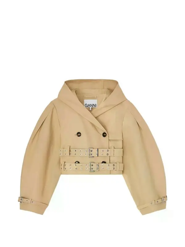GANNI Double-breasted Cropped Jacket