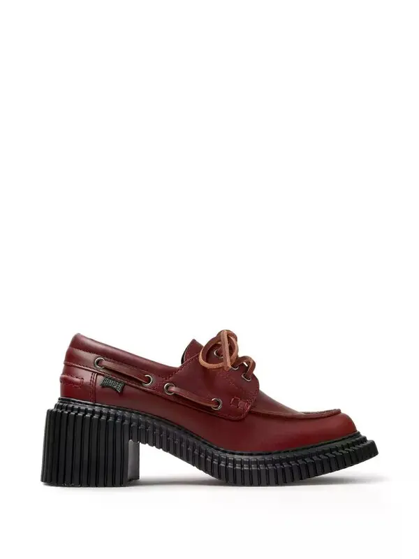 Camper Pix Leather Loafers - Red