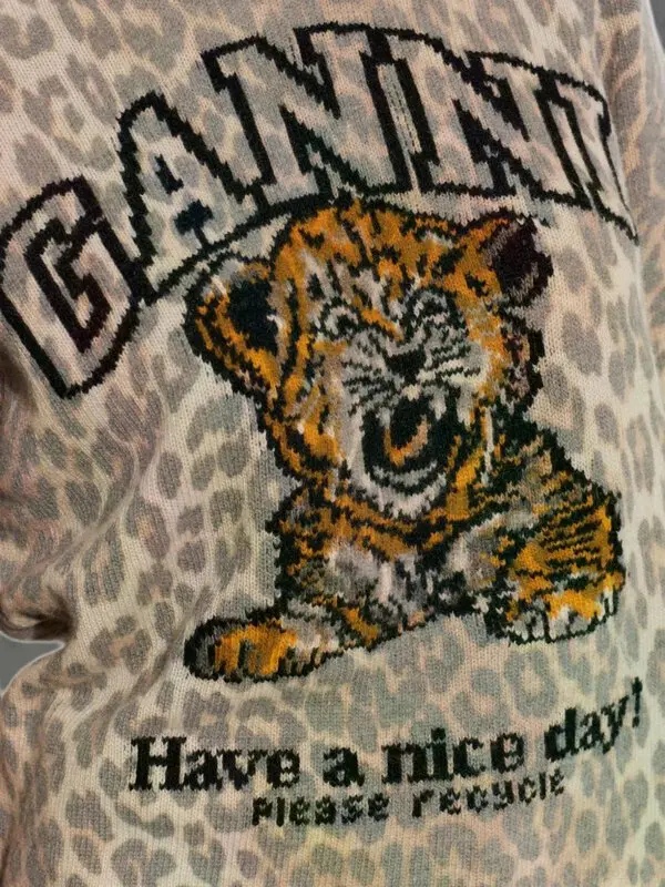 GANNI Tiger-print Sweater
