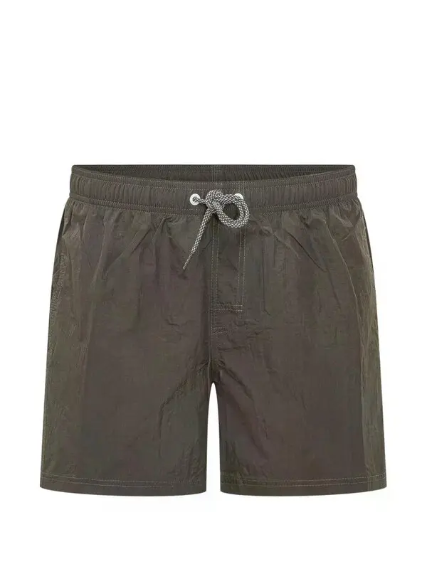 Sundek Crinkled Swim Shorts With Logo Patch