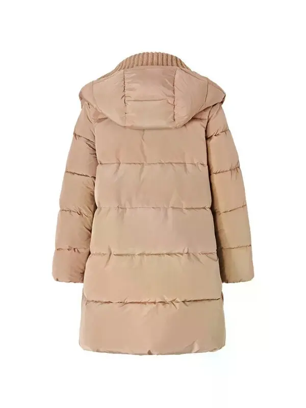 Pinko Quilted Hooded Puffer Coat - Neutrals