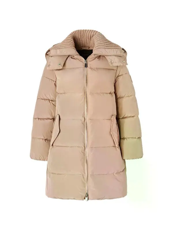 Pinko Quilted Hooded Puffer Coat - Neutrals