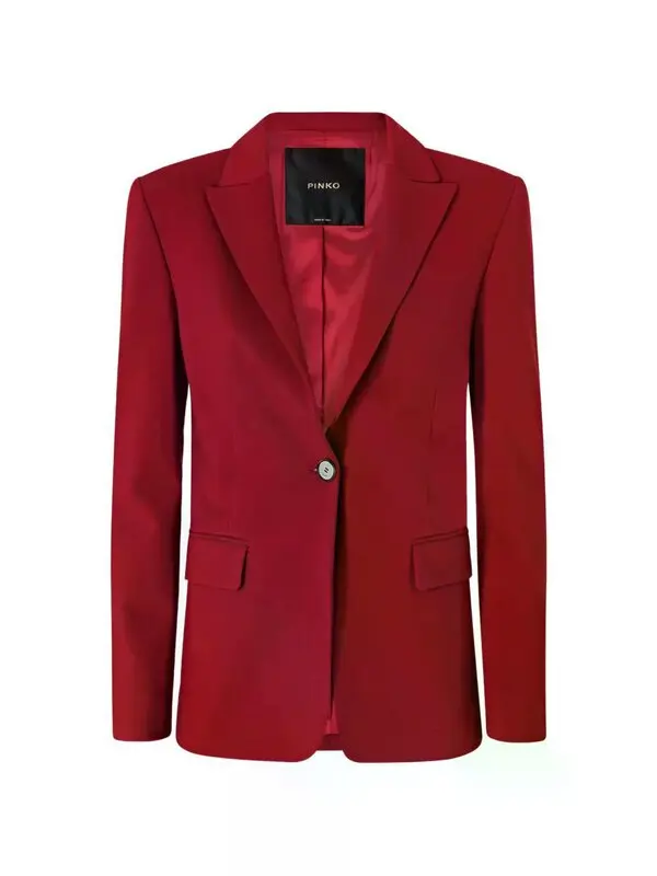 Pinko Single-breasted Peak Lapel Blazer - Red