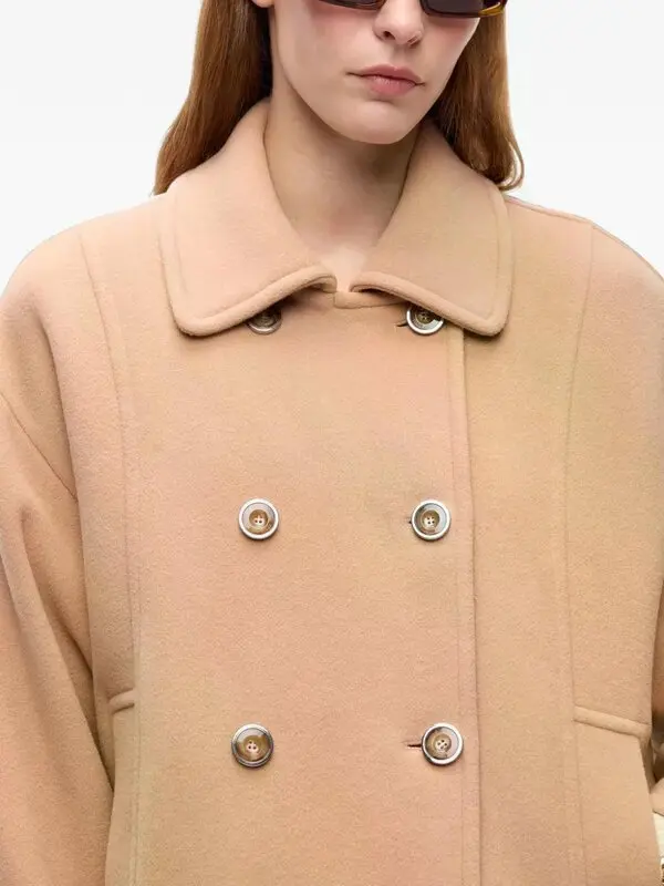 Pinko Double-breasted Cropped Coat - Neutrals