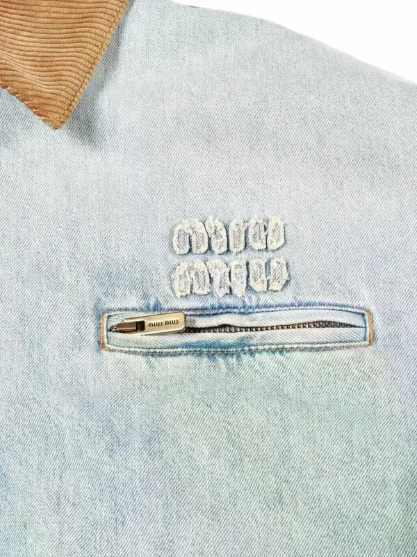 Miu Miu 2010s Corduroy-collar Denim Jacket