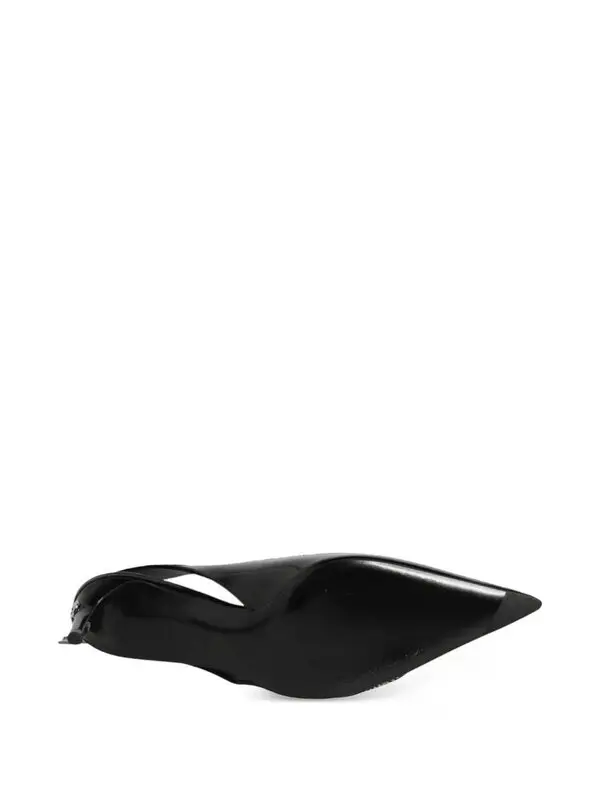 Dolce & Gabbana Patent Finish Pointed Toe Pumps With Zipper Detail