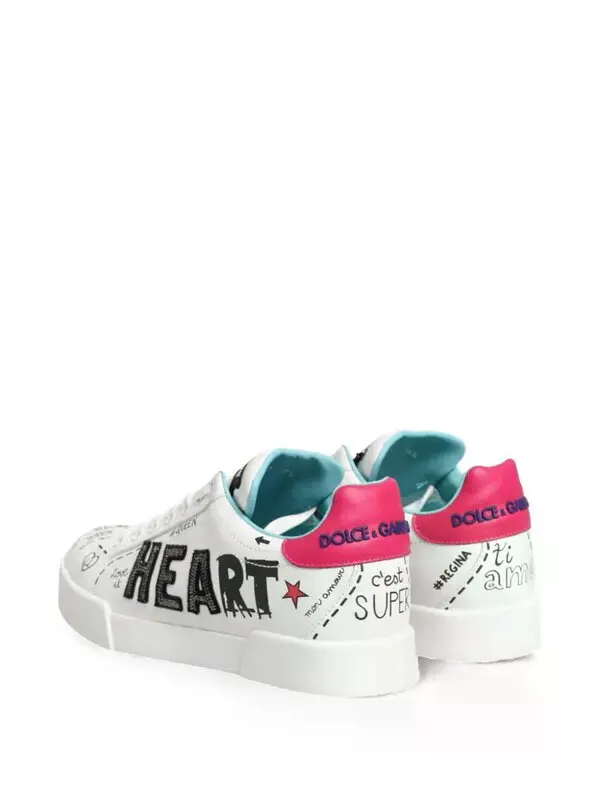 Dolce & Gabbana Graffiti-print Leather Sneakers