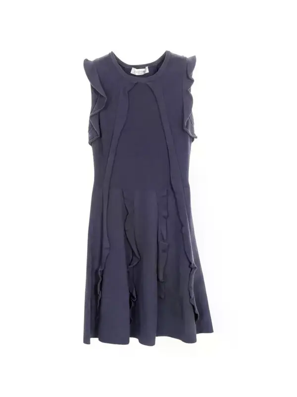 Valentino Garavani 2010s Ruffle-trim Mini Dress - Blue