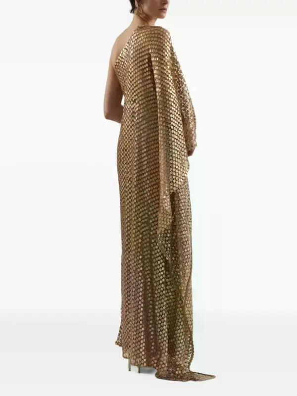 TALLER MARMO Le Dune Sequin-embellished One-shoulder Maxi Dress