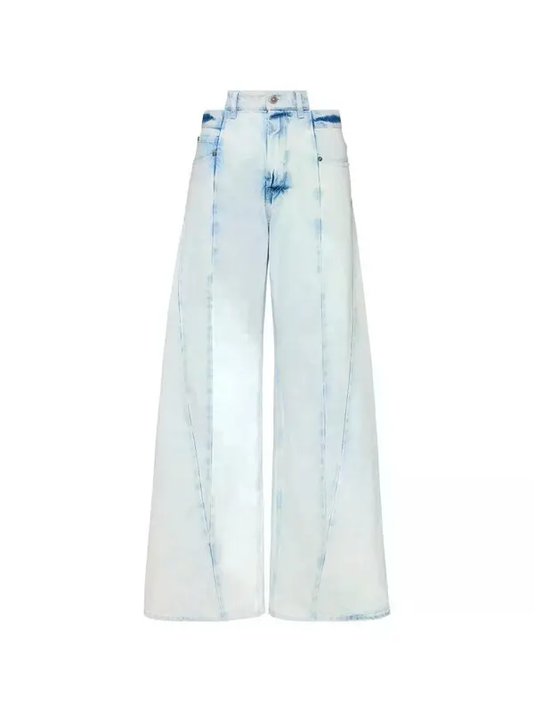 MAISON MARGIELA Spliced Curved-seam Jeans - Blue