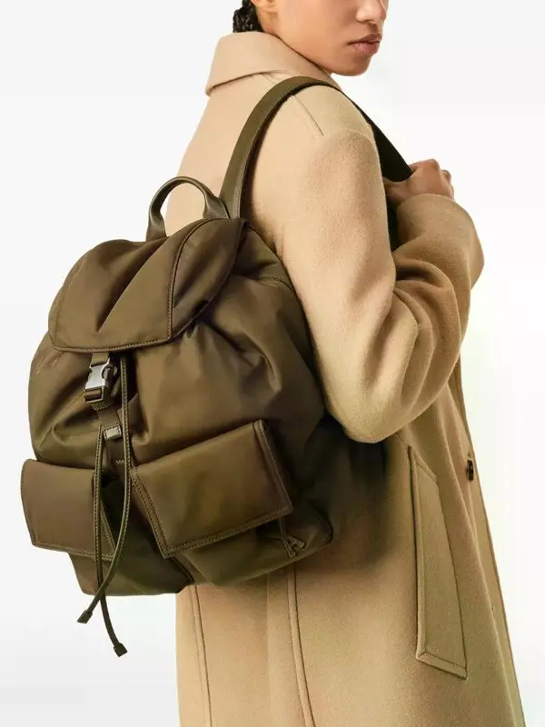 AMI Paris Nylon Marcel Flap Backpack