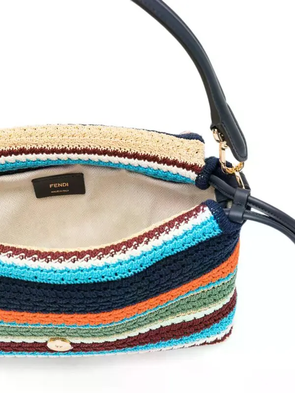 Fendi Medium Mamma Baguette Striped Tote Bag