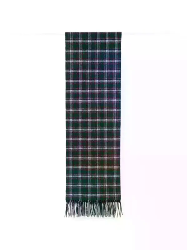 N°21 Tartan-pattern Fringed Scarf