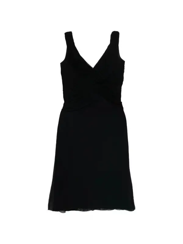 Prada V-neck Pleated Dress