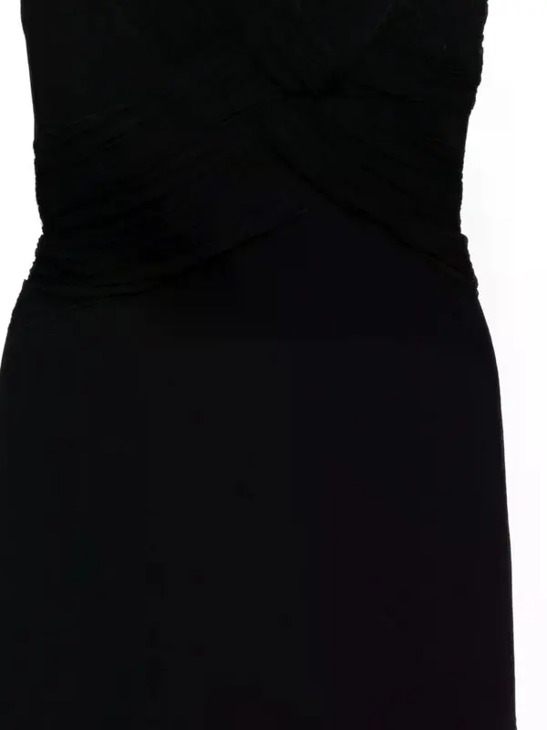 Prada V-neck Pleated Dress