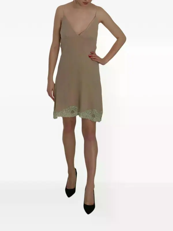 PINK MEMORIES Lace-trim Spaghetti-strap Mini Dress