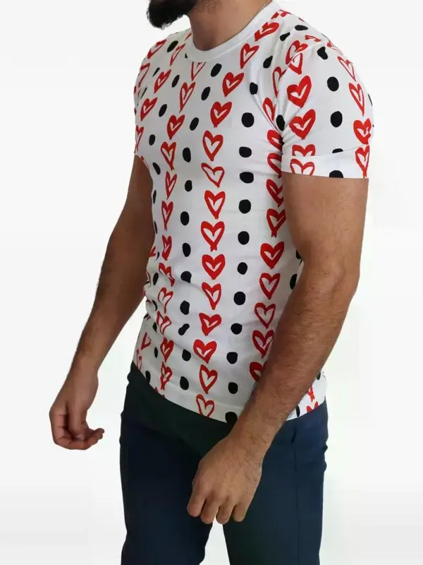 Dolce & Gabbana Heart-print Polka-dot T-shirt