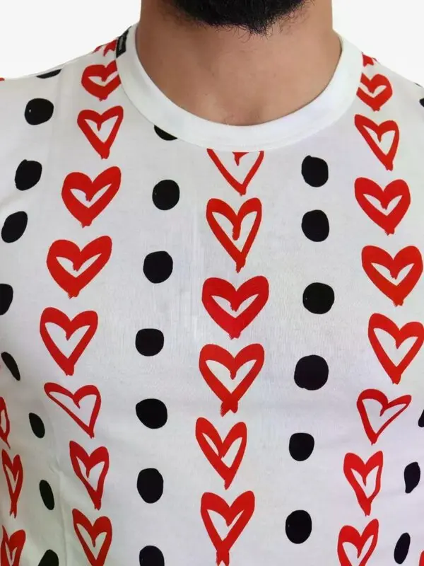 Dolce & Gabbana Heart-print Polka-dot T-shirt