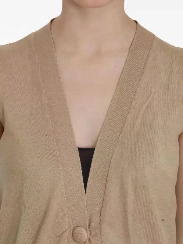 PINK MEMORIES Sleeveless Draped Cardigan