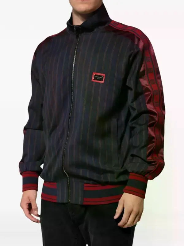 Dolce & Gabbana Pinstripe Logo-plaque Track Jacket