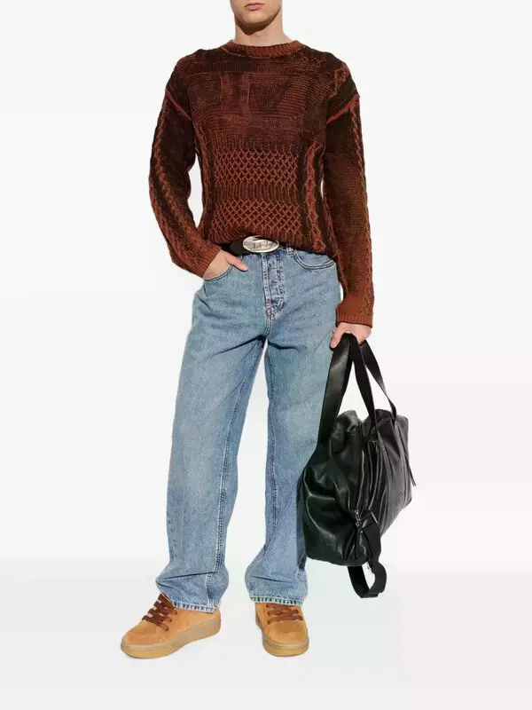 DIESEL® K-mione Treated Cable-knit Panelled Sweater