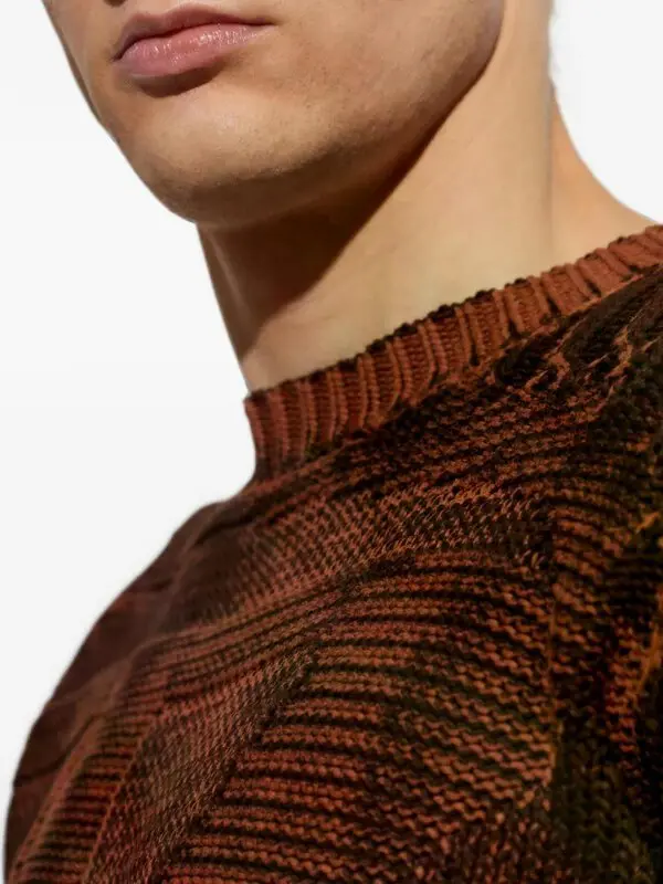 DIESEL® K-mione Treated Cable-knit Panelled Sweater
