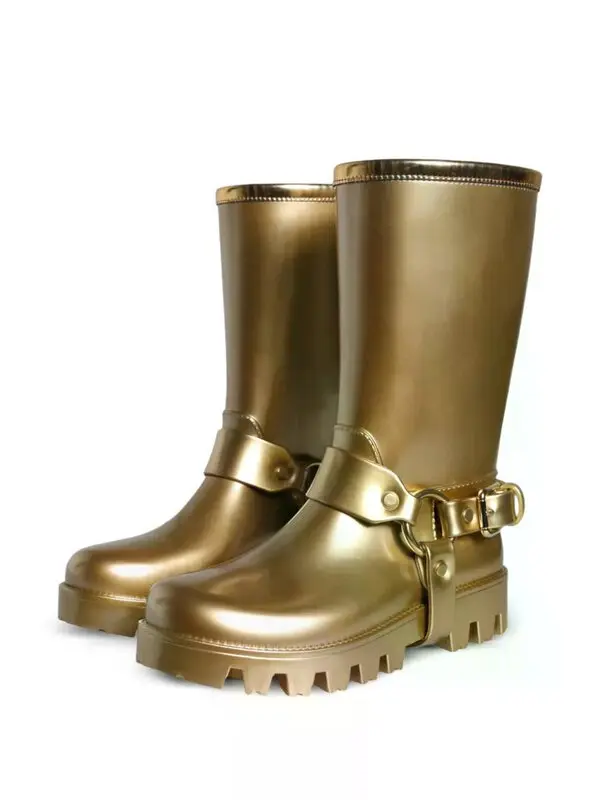 Dolce & Gabbana Metallic Buckle-detail Rain Boots