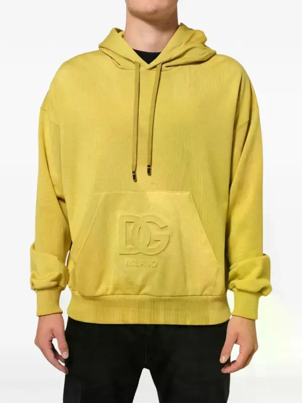 Dolce & Gabbana Embossed-logo Hoodie - Yellow