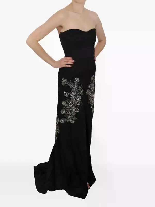 John Richmond Embroidered-design Maxi Dress - Black
