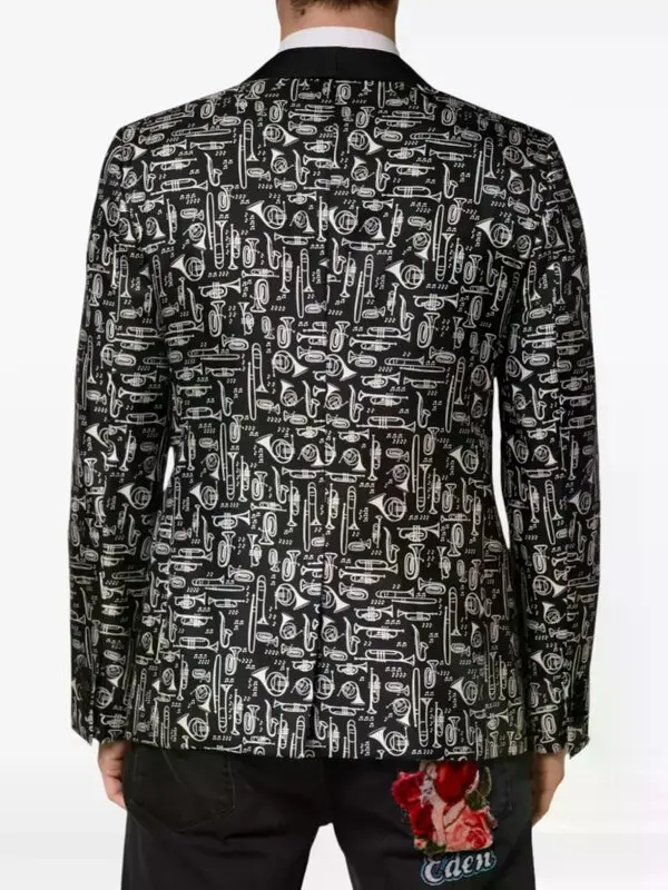 Dolce & Gabbana Instrument-print Shawl-lapel Blazer