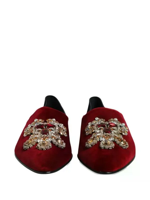Dolce & Gabbana Crystal-embellished Velvet Loafers