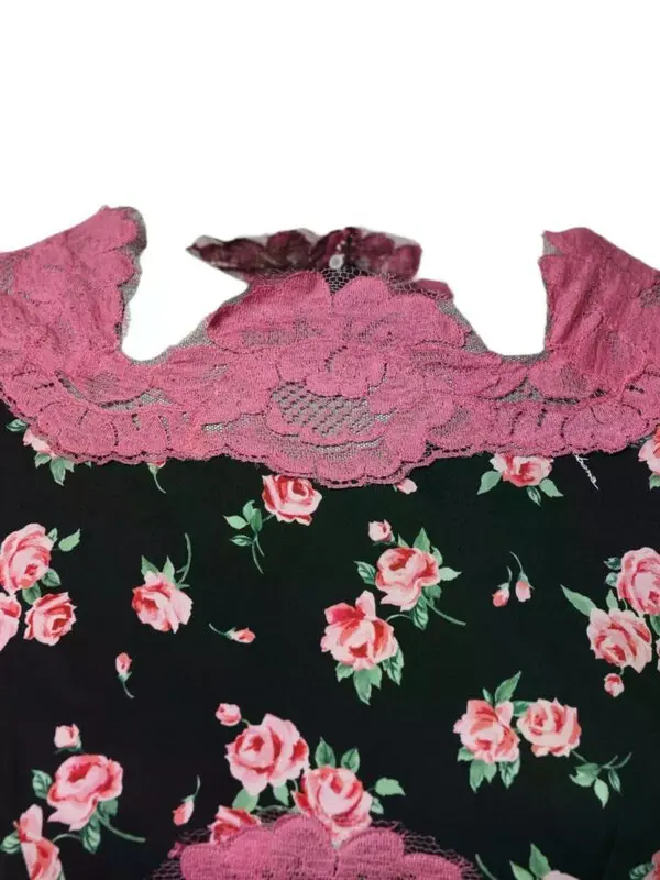 Dolce & Gabbana Floral-print Lace-panel Midi Dress