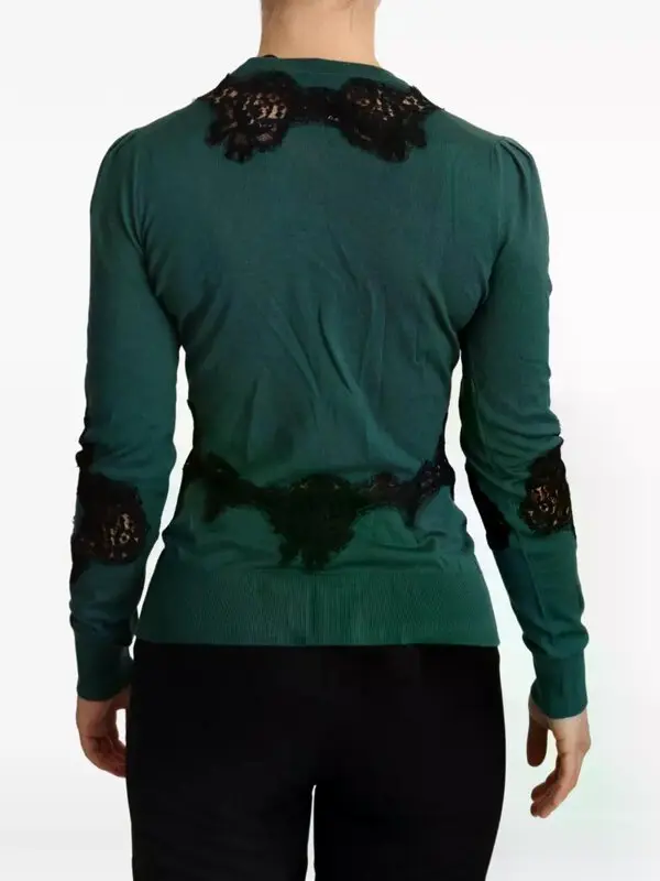 Dolce & Gabbana Lace-trim Puff-sleeve Sweater