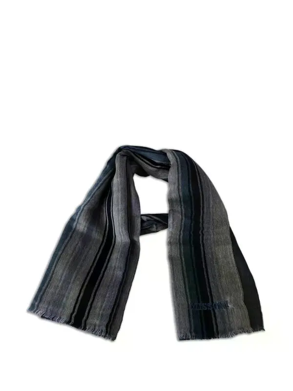 Missoni Striped Embroidered-logo Scarf