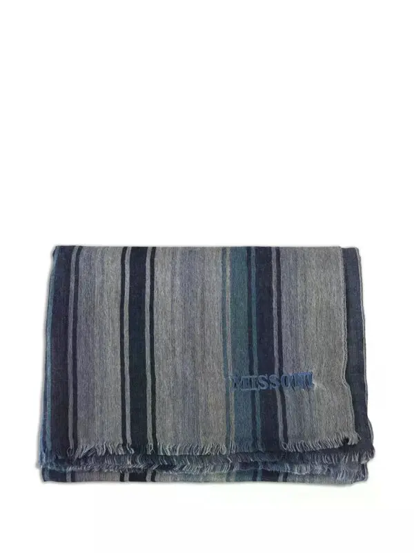 Missoni Striped Embroidered-logo Scarf