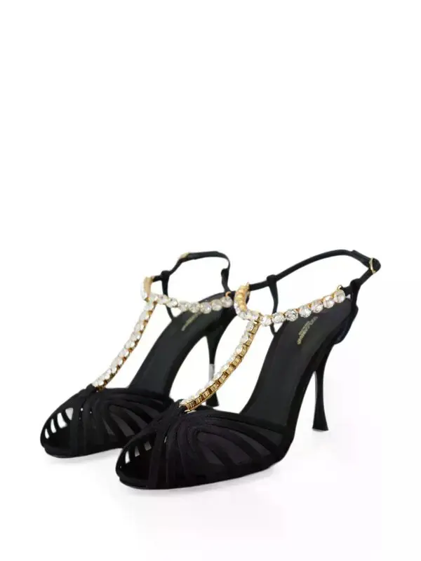 Dolce & Gabbana Crystal-embellished T-strap Sandals