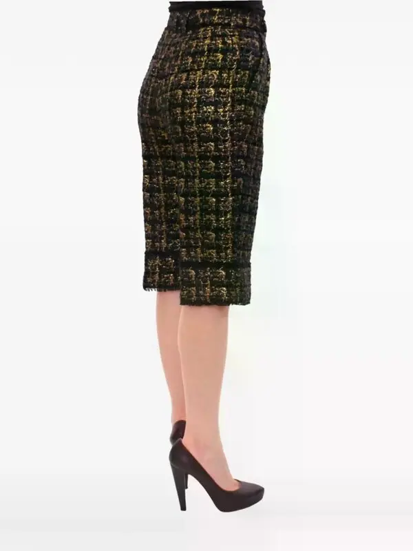 Dolce & Gabbana Tweed-knit Fringed Shorts