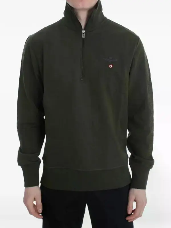 AERONAUTICA MILITARE Logo-embroidered Half-zip Sweatshirt