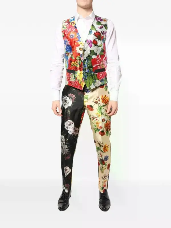 Dolce & Gabbana Floral-print Single-breasted Suit
