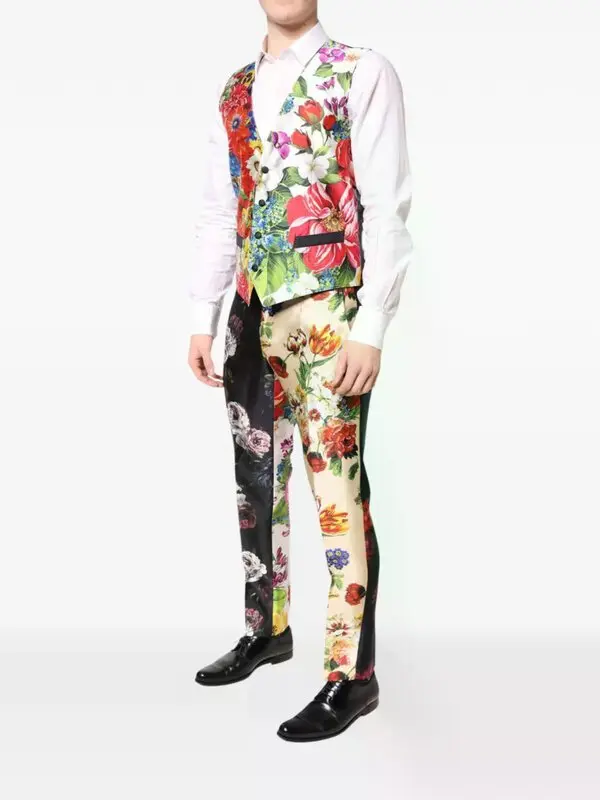 Dolce & Gabbana Floral-print Single-breasted Suit