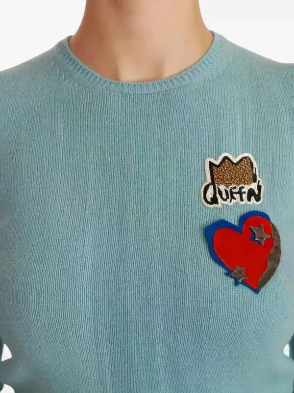 Dolce & Gabbana Heart Patch Slim-fit Cashmere Sweater