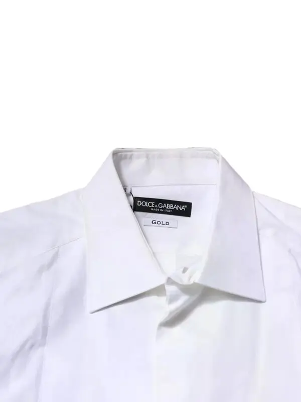Dolce & Gabbana Gold Bib-front Cotton-poplin Shirt