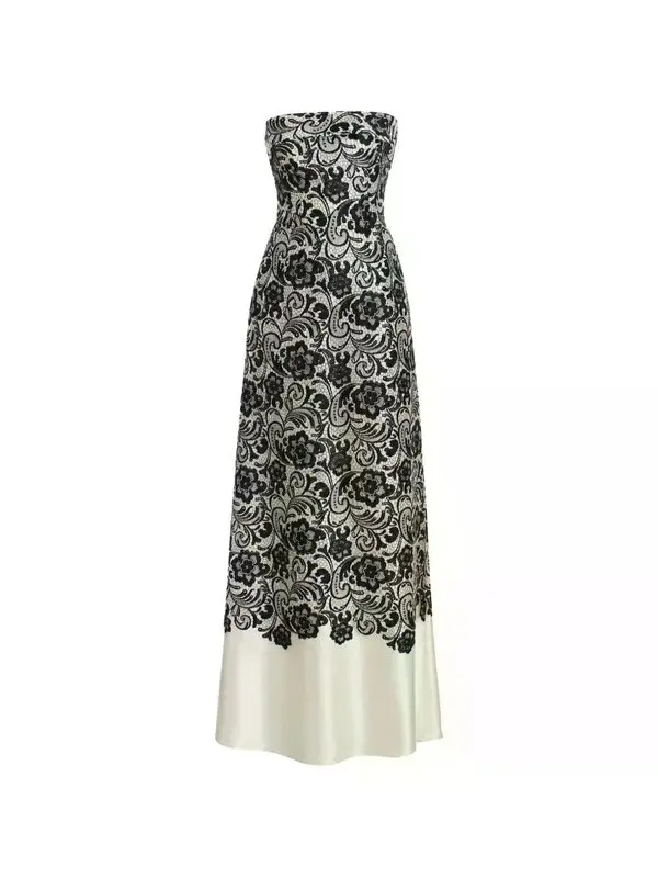 Dolce & Gabbana Floral-lace Corset Maxi Dress - Neutrals