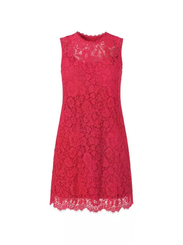Dolce & Gabbana Floral Lace Mini Dress - Pink