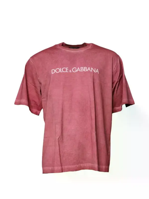 Dolce & Gabbana Logo-print Washed-effect T-shirt - Pink