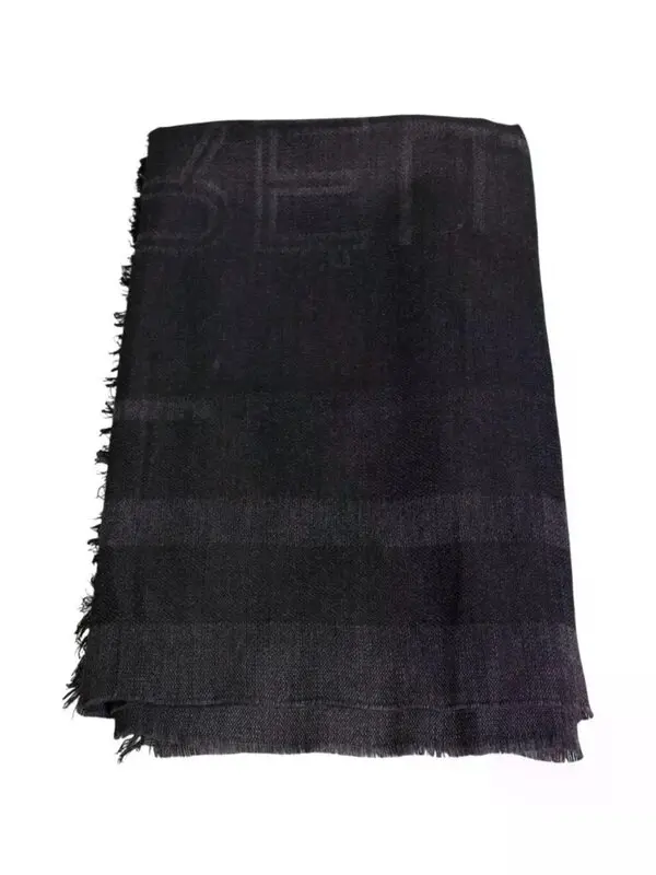 Gianfranco Ferre Logo-patterned Fringed Scarf