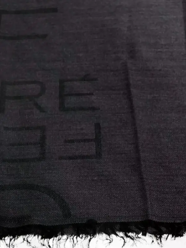 Gianfranco Ferre Logo-patterned Fringed Scarf