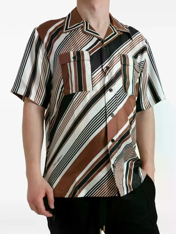 Dolce & Gabbana Diagonal-striped Silk Shirt