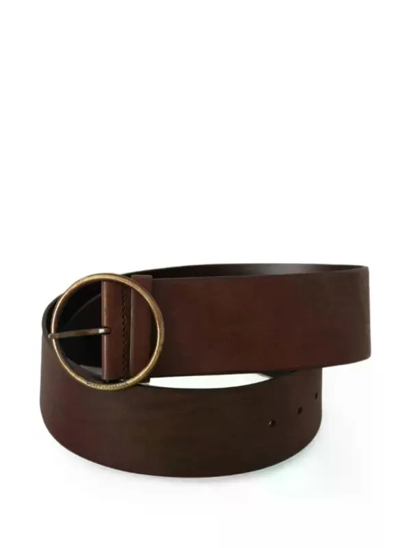 Dolce & Gabbana Round-buckle Leather Belt - Brown