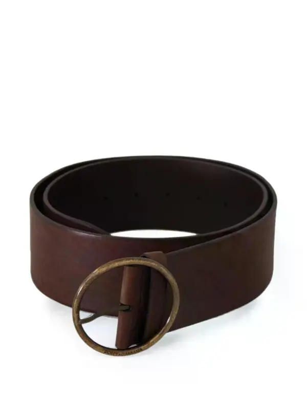 Dolce & Gabbana Round-buckle Leather Belt